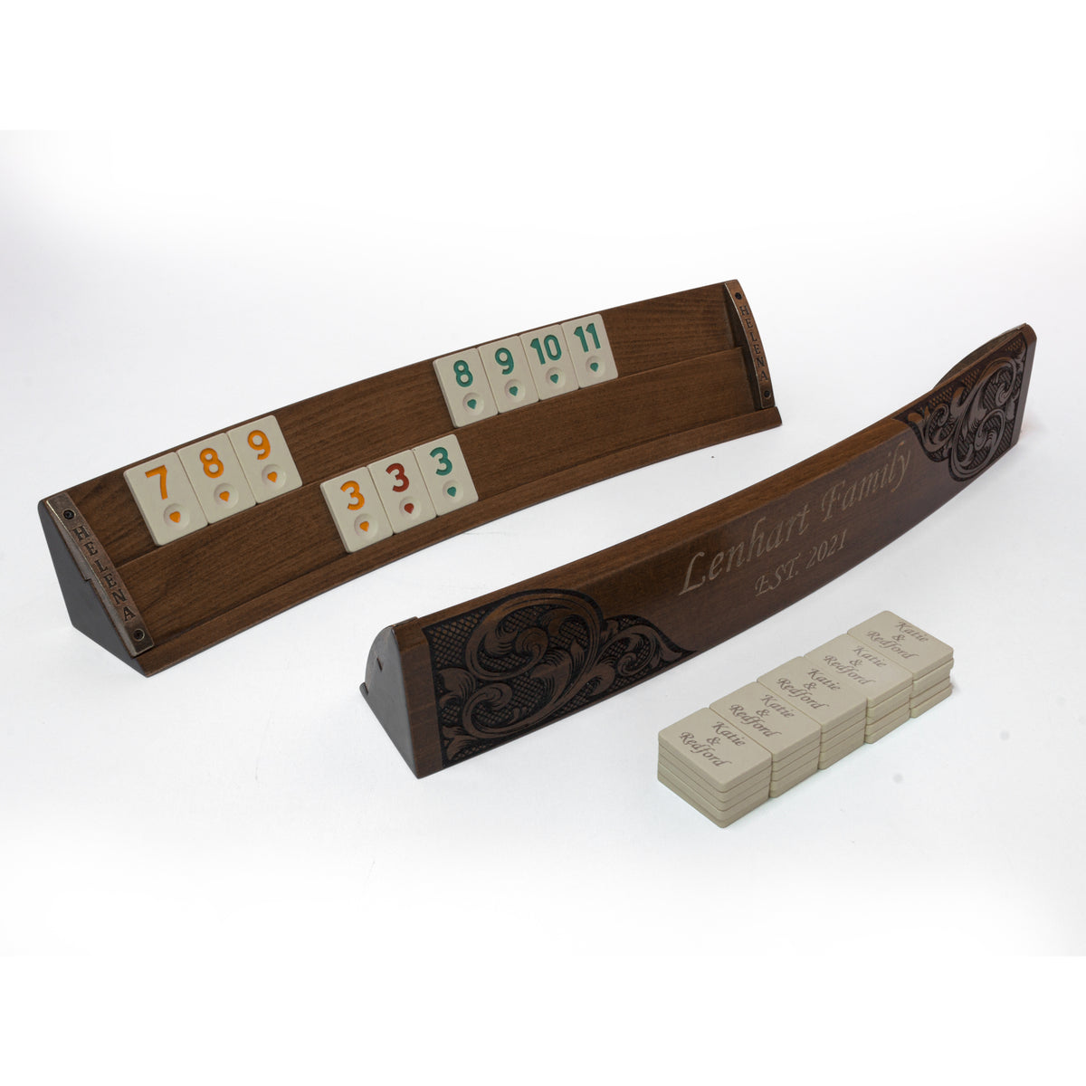 Personalized - Hand Carved Oval Rummikub Game Set | Name Engraved Oval ...