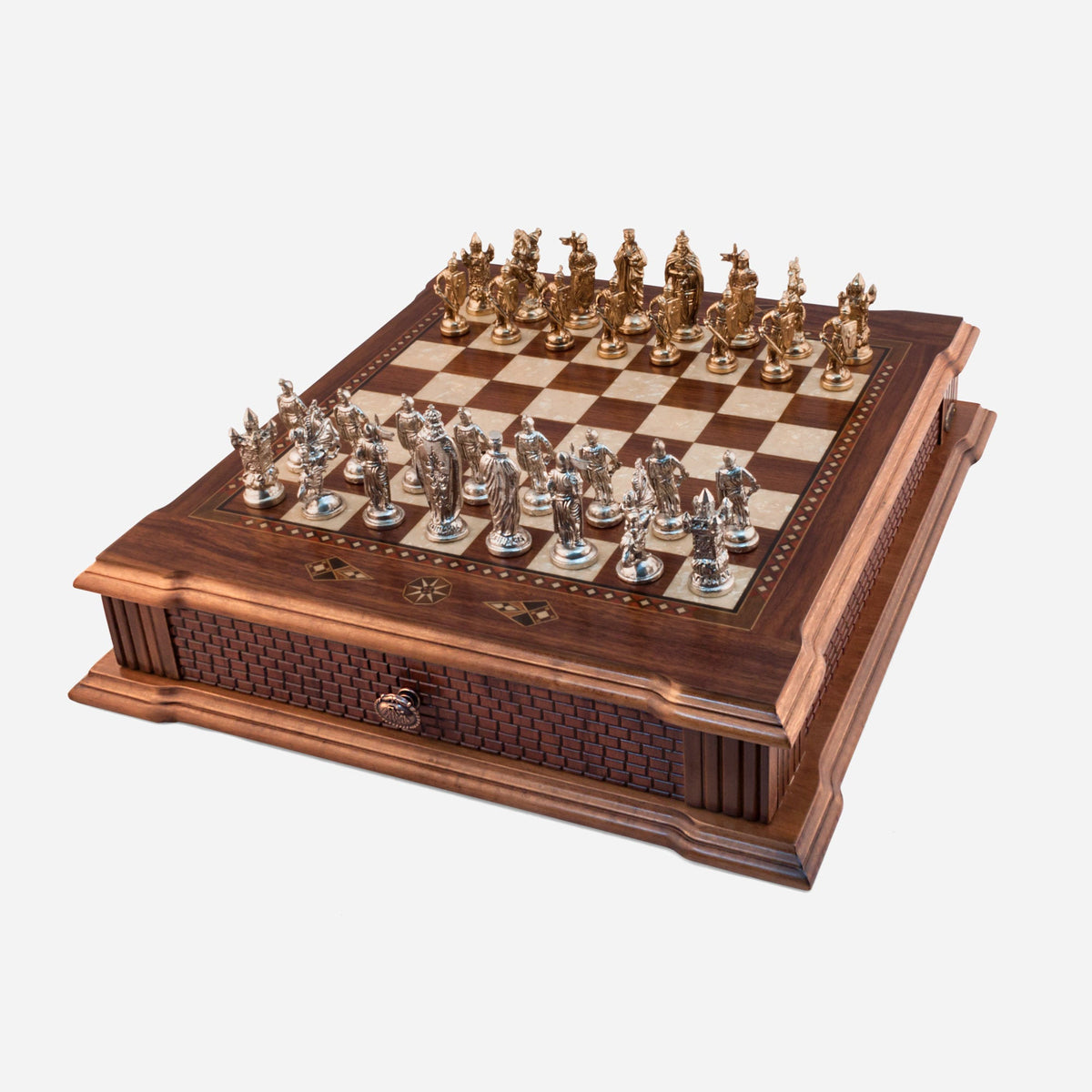 21 Inches Castle Chess Set - Wooden Handmade Chess Set | Natural Walnu ...