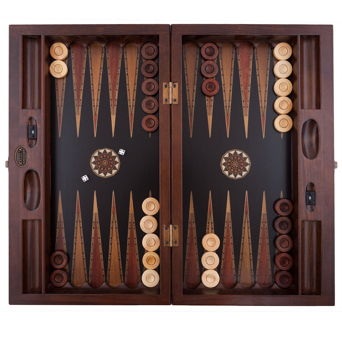 20.5 Inch Asia Model Backgammon Set with numerator | Natural Black Ven ...