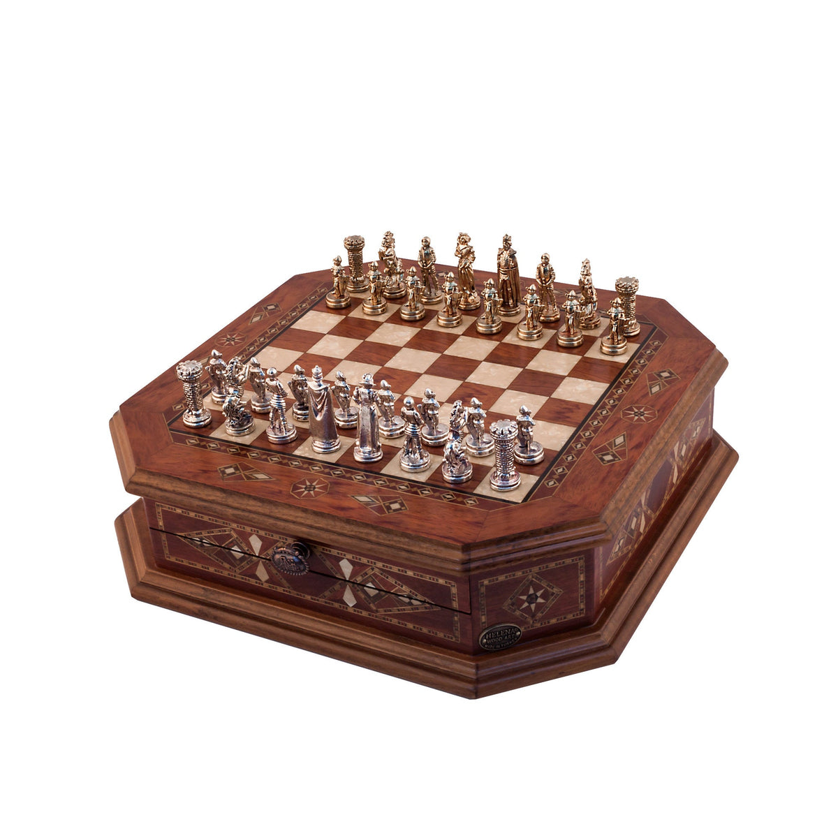 Octagon Chess Set With Figures | Rosewood 41x41x11 cm | Code: 2613 ...